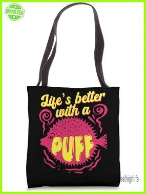 Bags | Tote Bag With Pufferfish Design Canvas | Poshmark